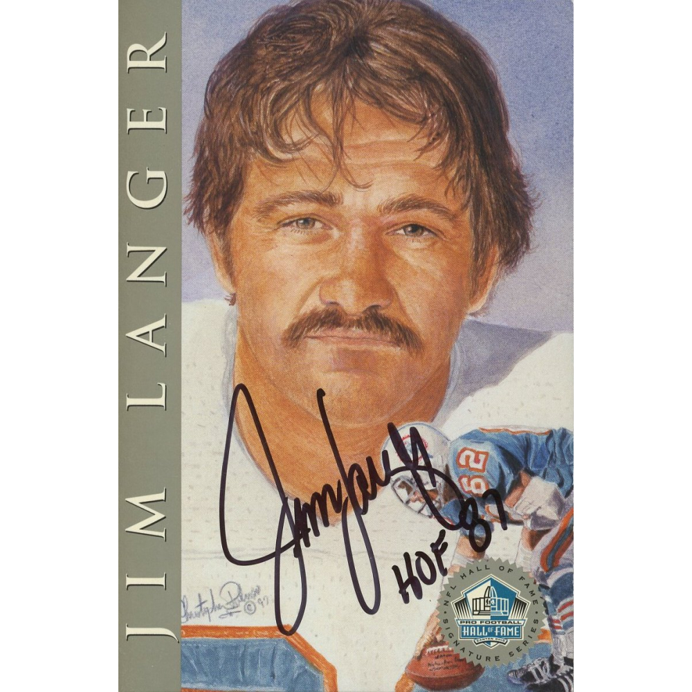 Jim Langer Signed LE Hall of Fame Signature Series Football Postcard ...