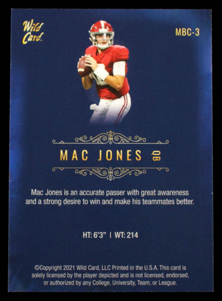 Mac Jones 2021 Wild Card Matte Black Retail #MBC3 RC | Pristine Auction
