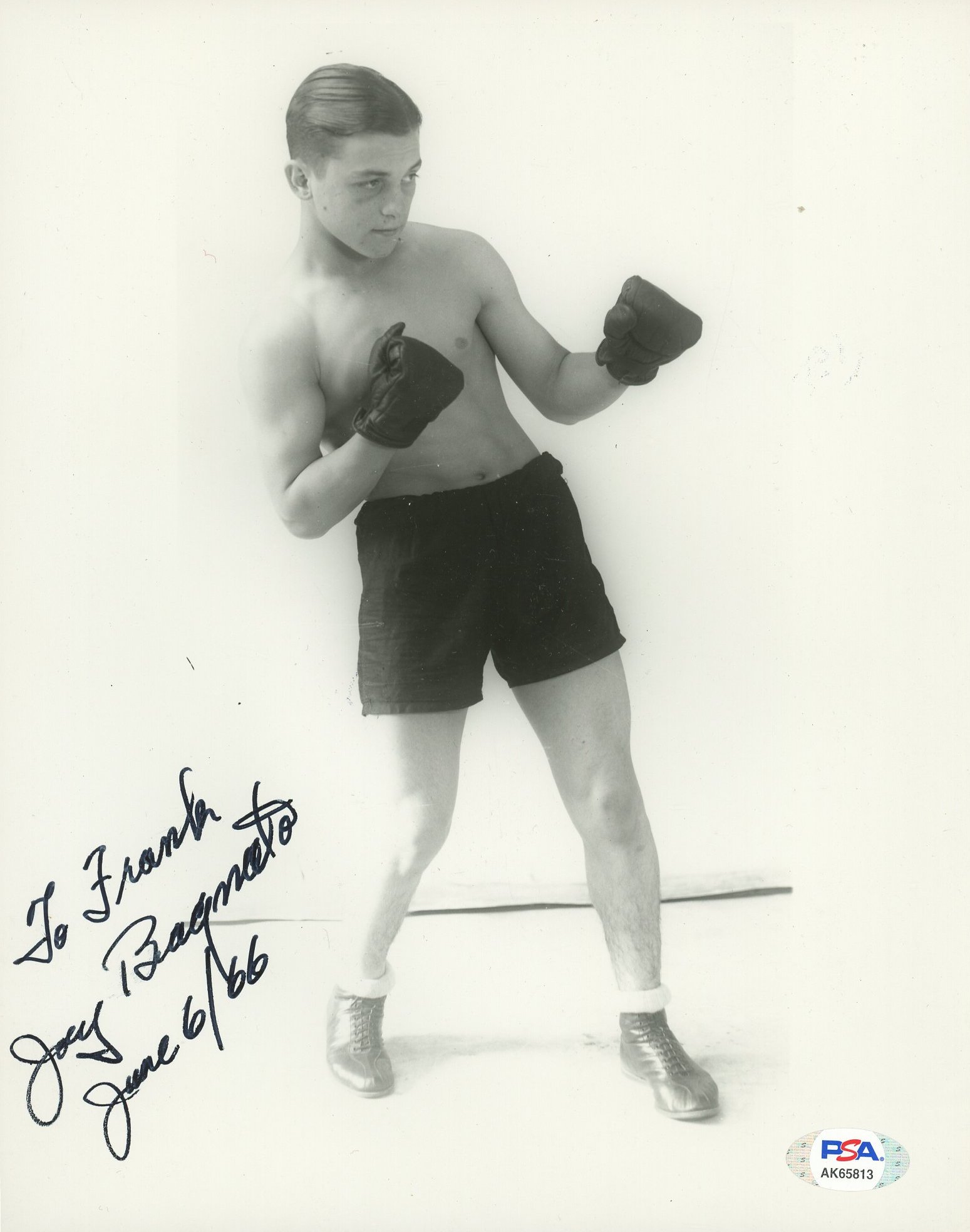 Joey Bagnato Signed 8x10 Photo Inscribed "June 6/66" (PSA) | Pristine ...