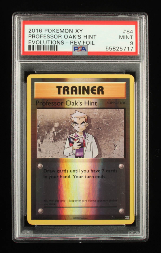 Professor Oak's Hint 2016 Pokemon Evolutions Reverse Foil #84 (PSA 9 ...