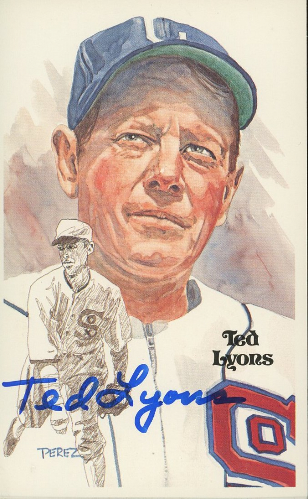 Ted Lyons Signed LE Hall of Fame Perez-Steele Galleries Postcard (PSA ...