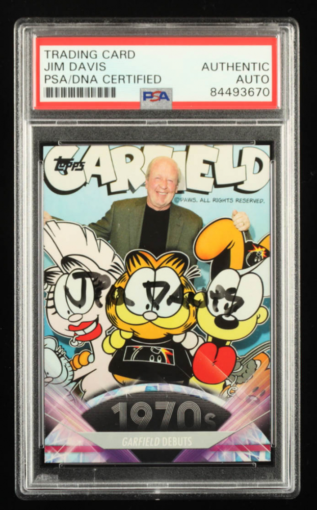 Jim Davis Signed 2011 American Pie #132 Garfield Debuts (PSA ...