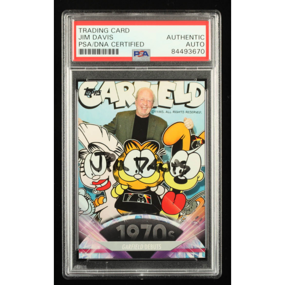 Jim Davis Signed 2011 American Pie #132 Garfield Debuts (PSA ...