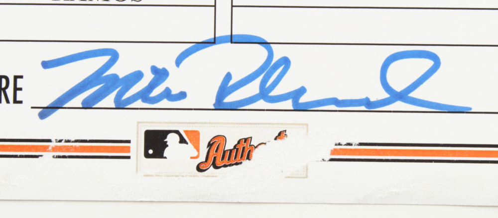Mike Redmond Signed Batting Order Lineup Card (PB & MLB) | Pristine Auction