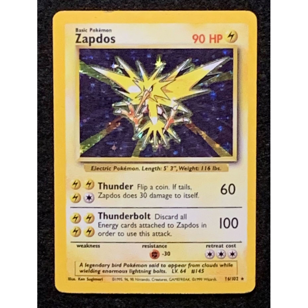 Zapdos 1999 Pokemon Base Unlimited #16 Holo | Pristine Auction