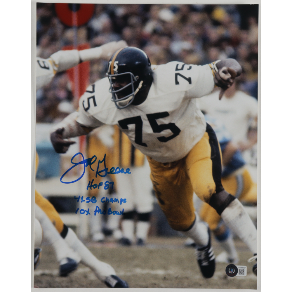 Joe Greene Signed Steelers 11x14 Photo with Multiple Inscriptions ...