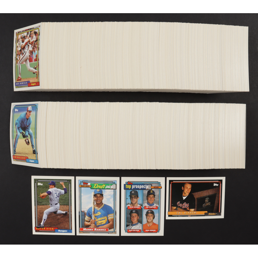 1992 Topps Baseball Complete Set Of (792) Cards With Manny Ramirez #156