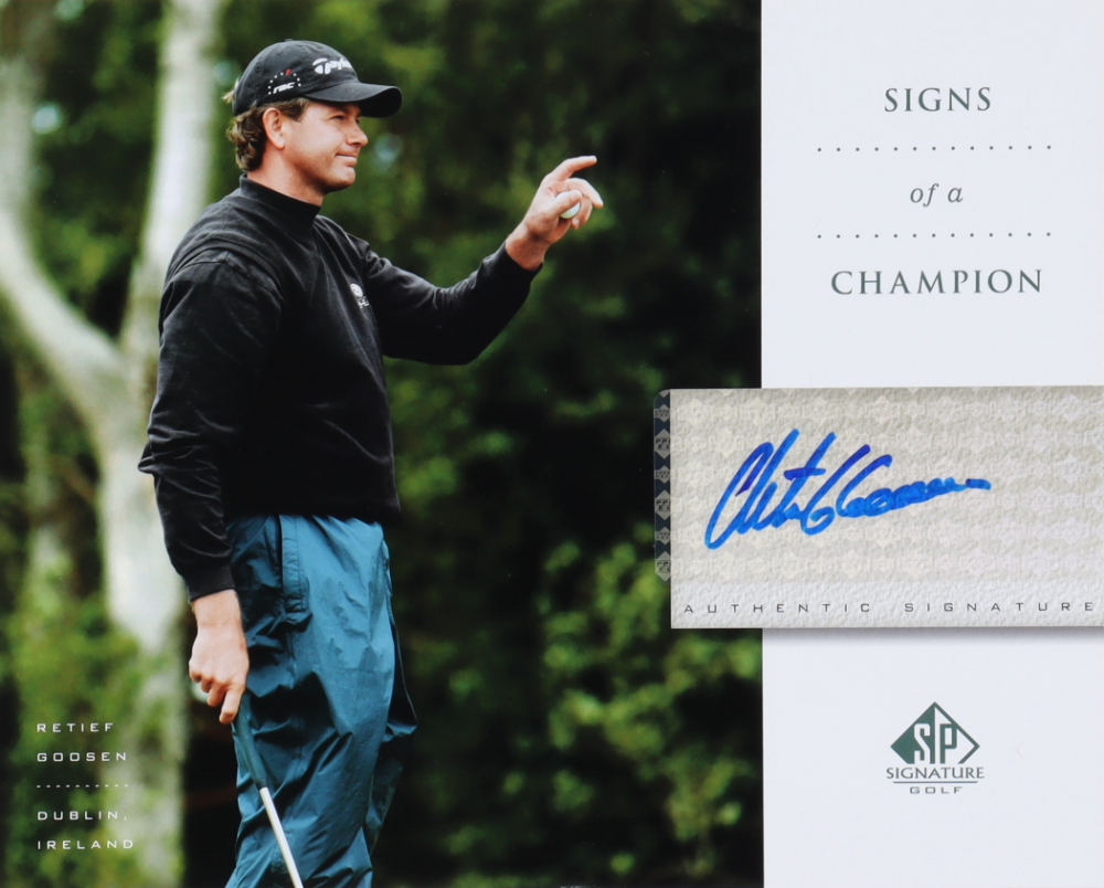 Retief Goosen 2004 SP Signature Signs of a Champion Black Shirt 8x10 # ...