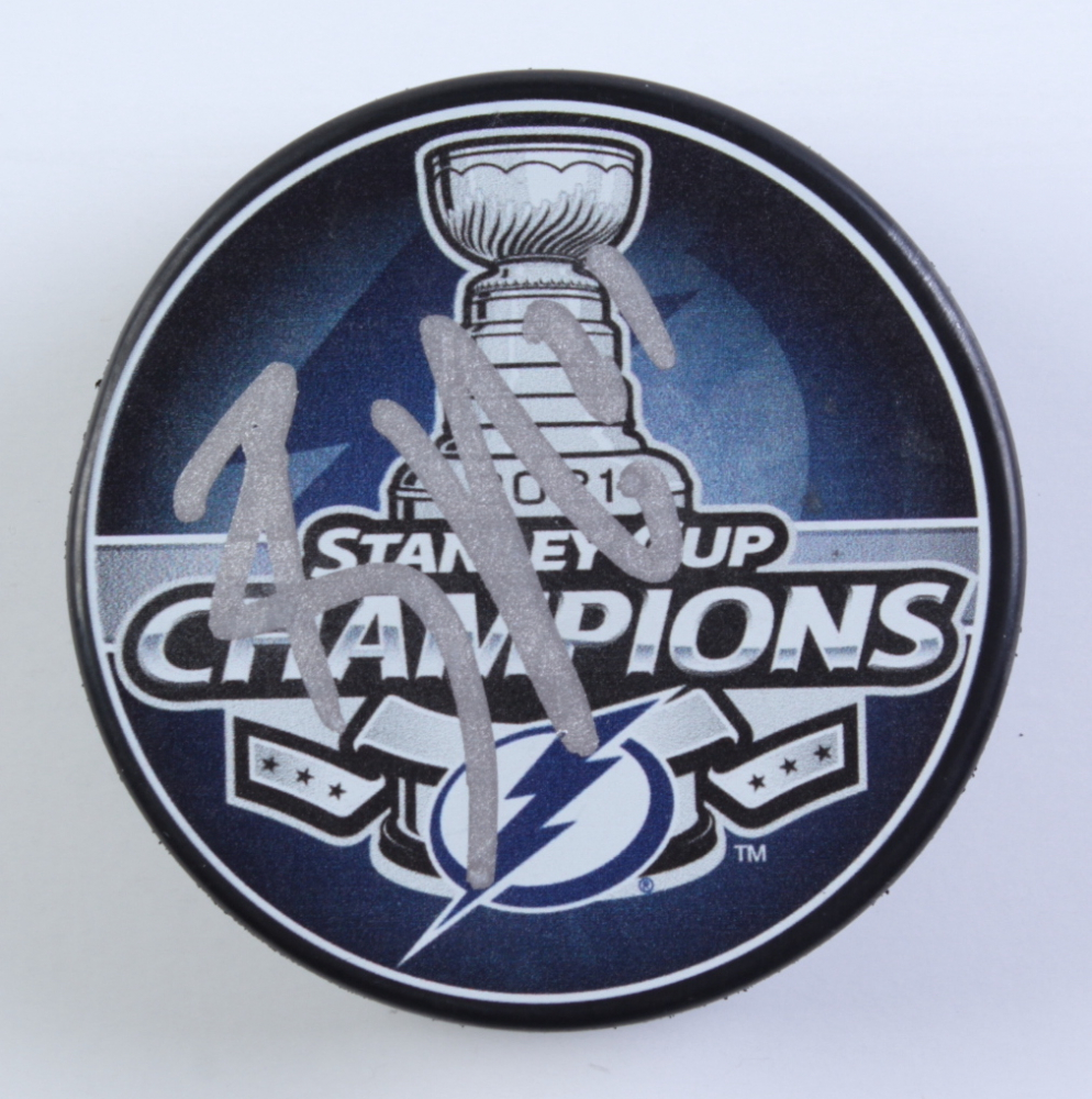 Brayden Point Signed Lightning 2021 Stanley Cup Logo Hockey Puck (JSA ...