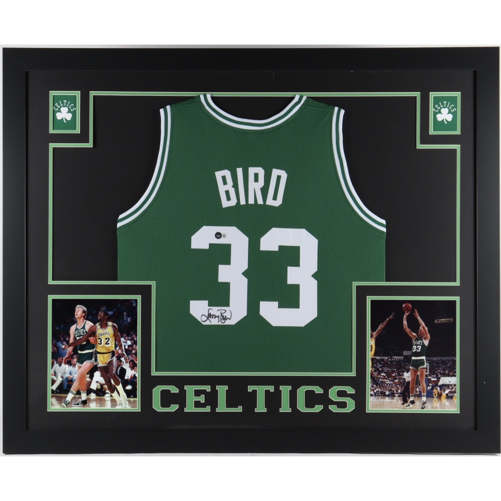 Larry Bird Signed Custom Framed Jersey Display (Beckett) | Pristine Auction