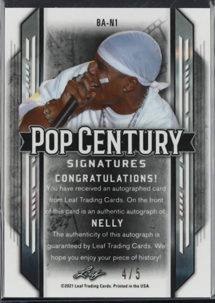 Nelly 2021 Leaf Pop Century Signatures #BAN1 #4/5 | Pristine Auction