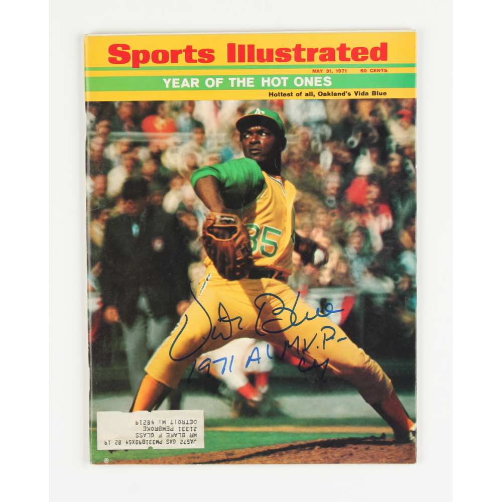 Vida Blue Signed 1971 Sports Illustrated Magazine Inscribed "1971 AL M ...