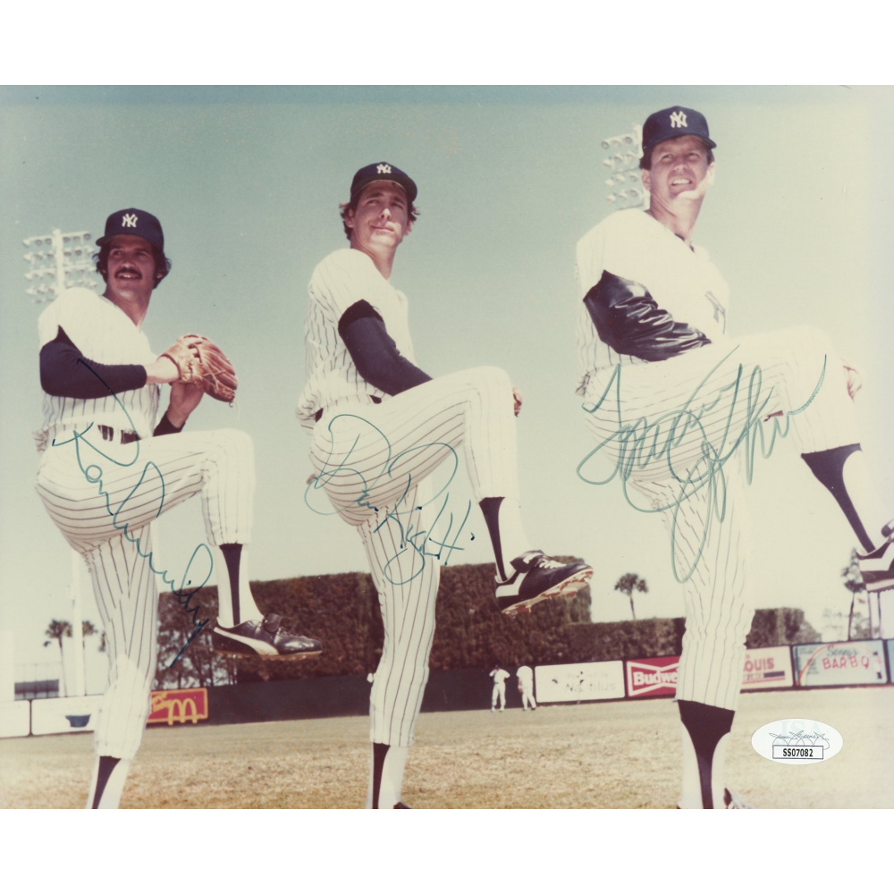 Ron Guidry, Dave Righetti, & Tommy John Signed Yankees 8x10 Photo (JSA ...