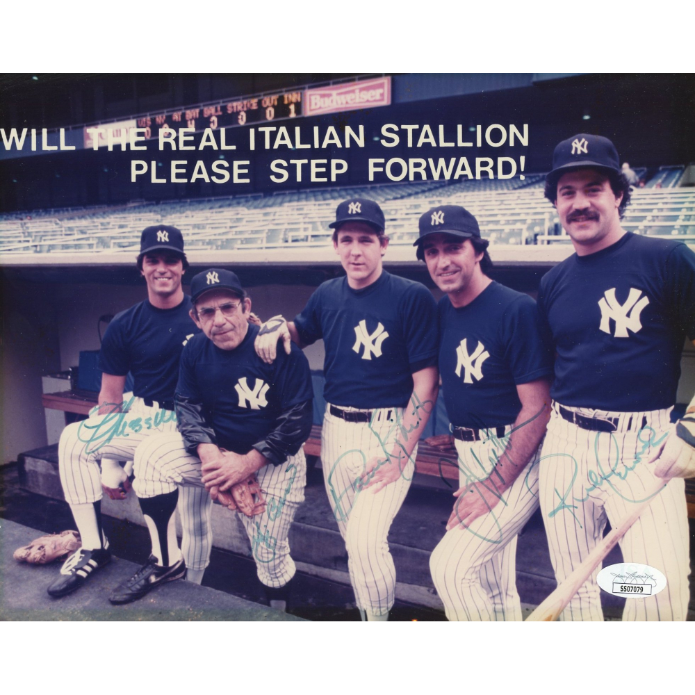 Yankees 8x10 Photo Signed By (5) With Lee Mazzilli, Yogi Berra, Dave ...