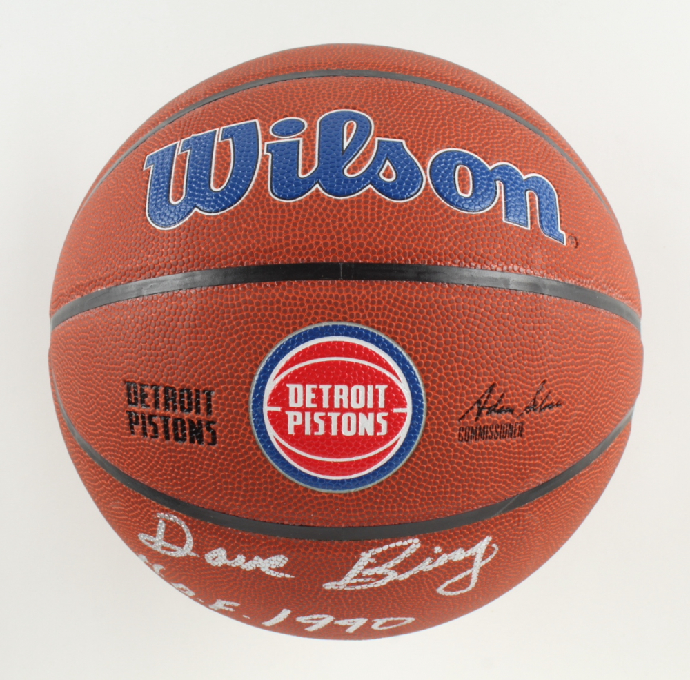 Dave Bing Signed Pistons Logo Game Ball Series Basketball Inscribed "H ...