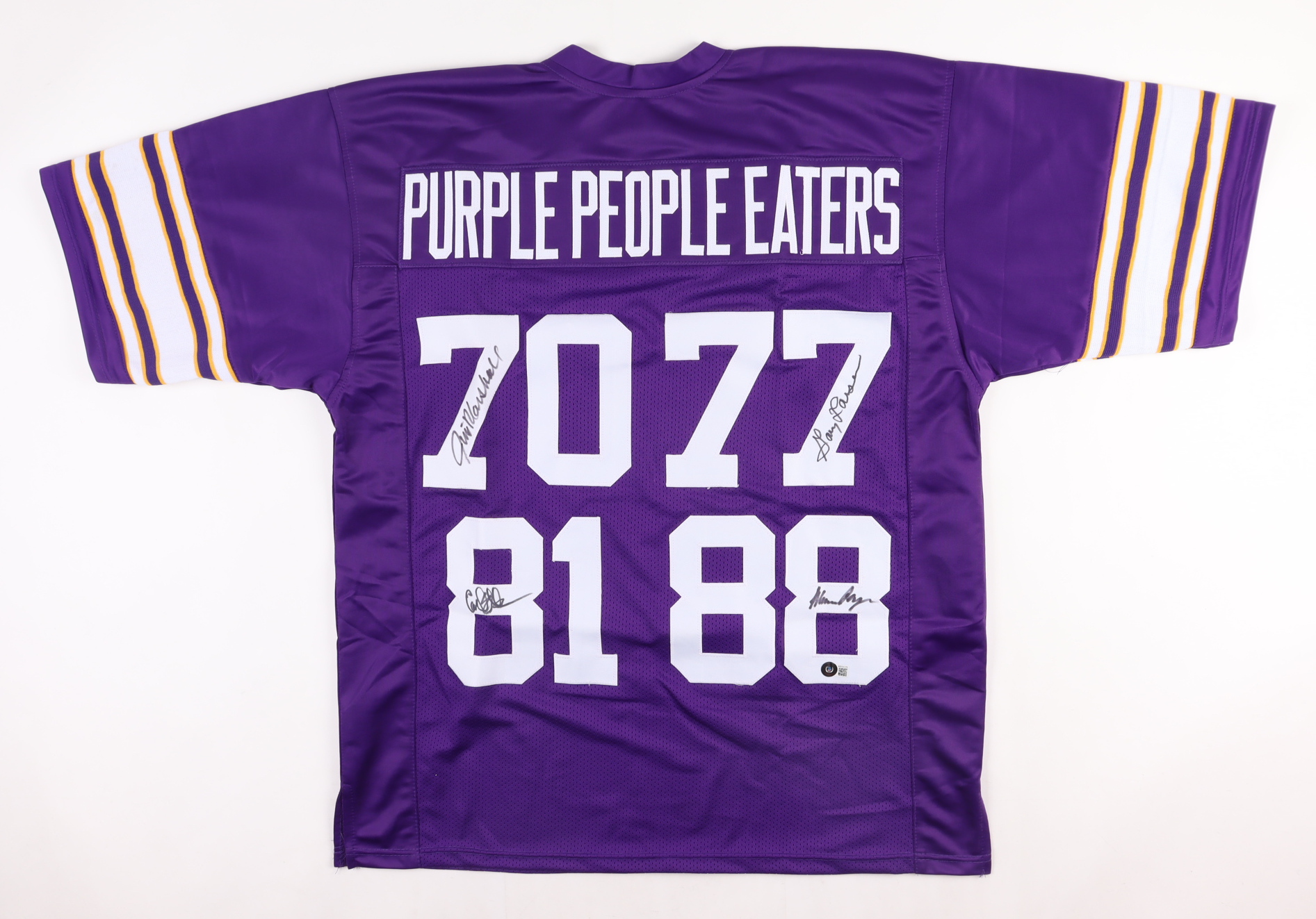 "Purple People Eaters" Jersey Signed by (4) with Alan Page, Carl Eller ...