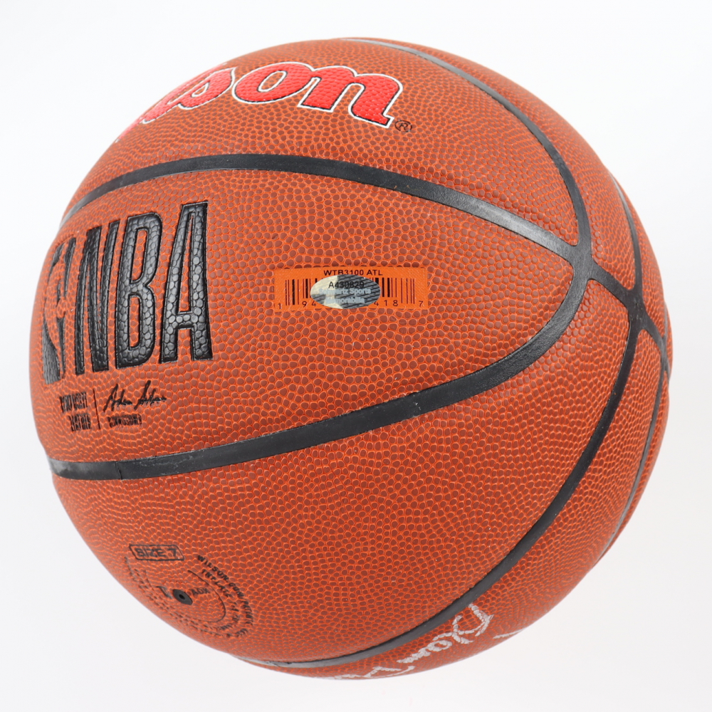 Spud Webb Signed Hawks Logo NBA Game Ball Series Basketball Inscribed ...
