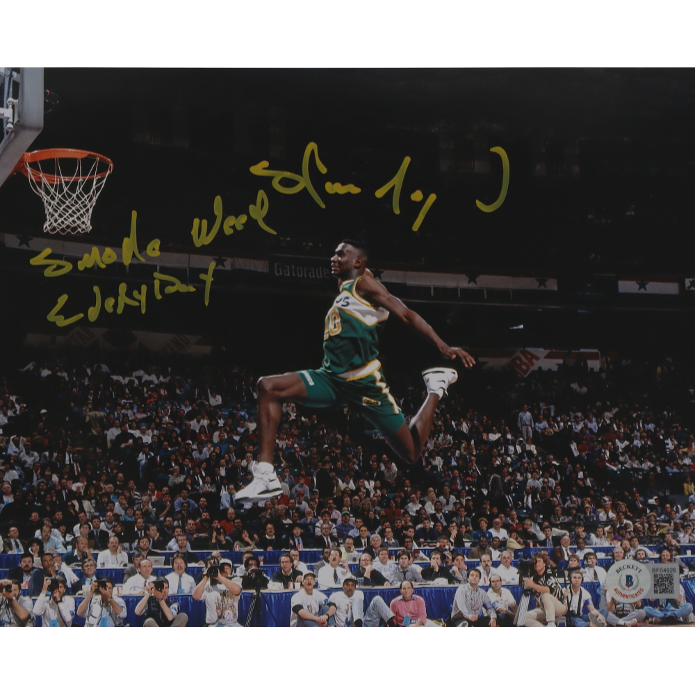 Shawn Kemp Signed SuperSonics 8x10 Photo Inscribed "Smoke Weed Everyday ...