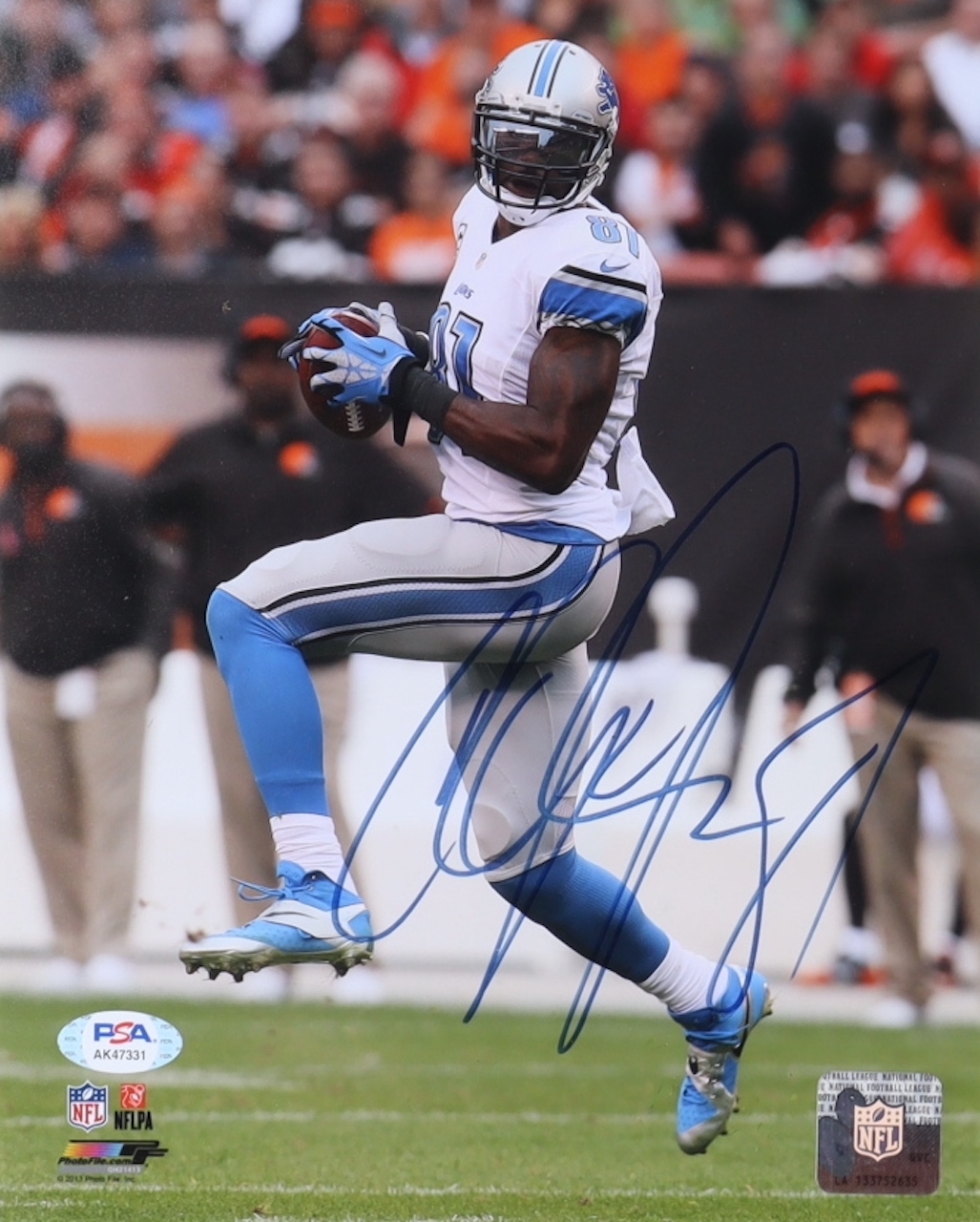 Calvin Johnson Signed Lions 8x10 Photo (PSA) | Pristine Auction