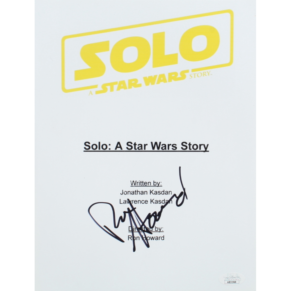 Ron Howard Signed "Solo: A Star Wars Story" 8.5x11 Movie Script Cover ...