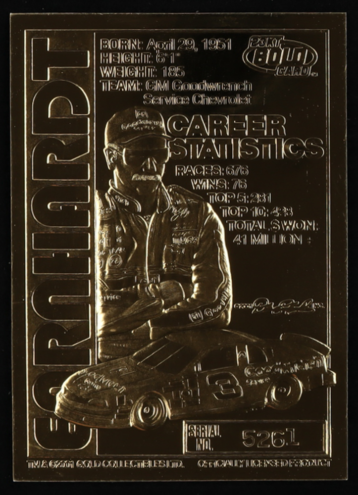 Dale Earnhardt 2001 Gold Collectibles 23KT Gold Card #5,261 | Pristine ...