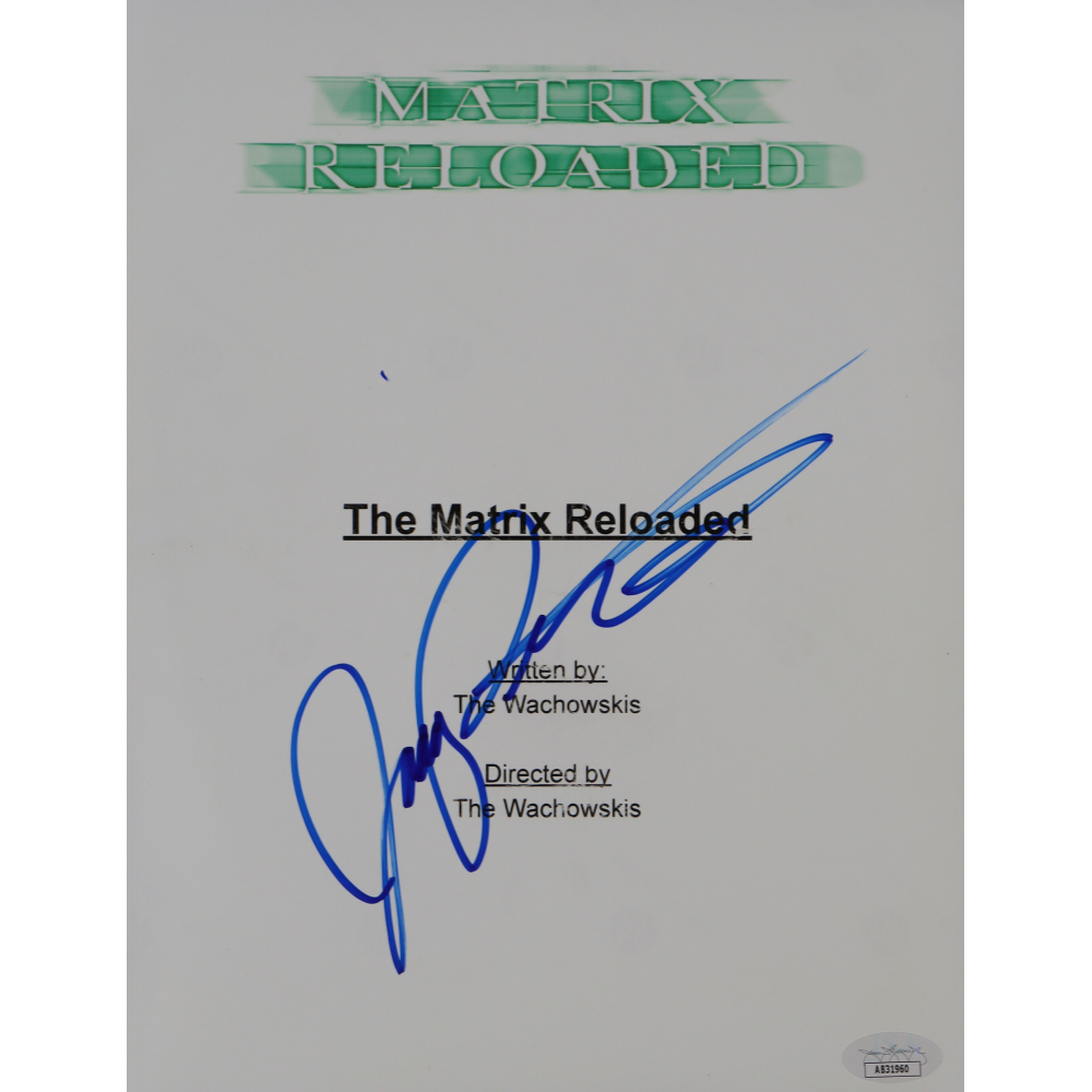 Jada Pinkett Smith Signed "Matrix Reloaded" 8.5x11 Moive Script Cover ...