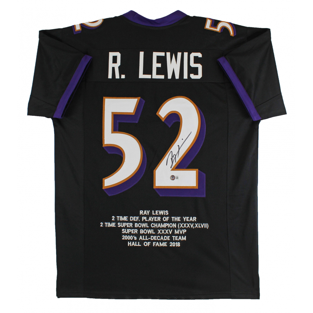 Ray Lewis Signed Career Highlight Stat Jersey (Beckett) | Pristine Auction