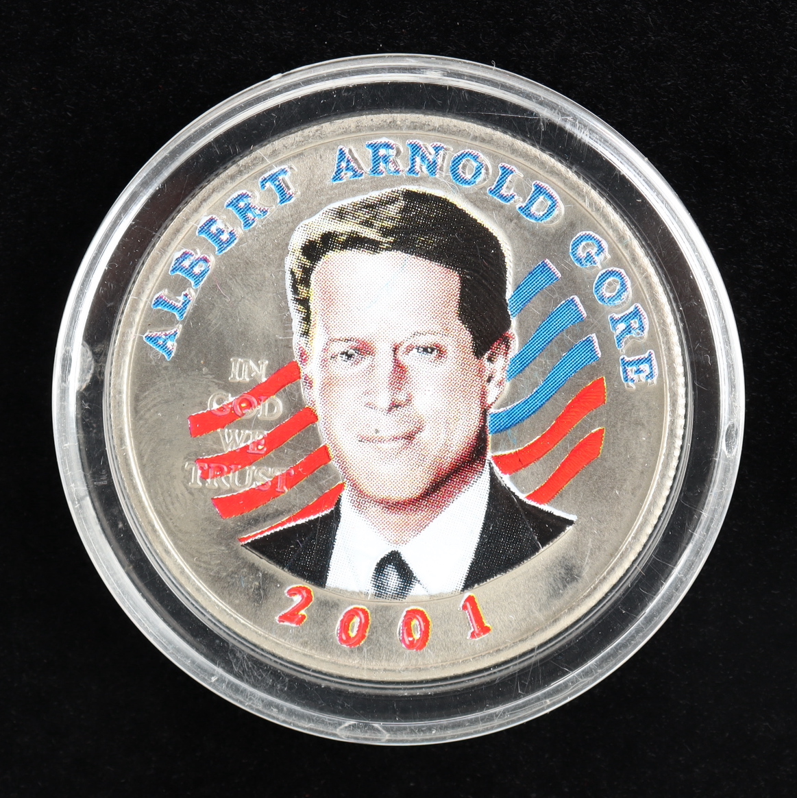2001 Al Gore & George W. Bush Campaign Colorized Medallion | Pristine ...