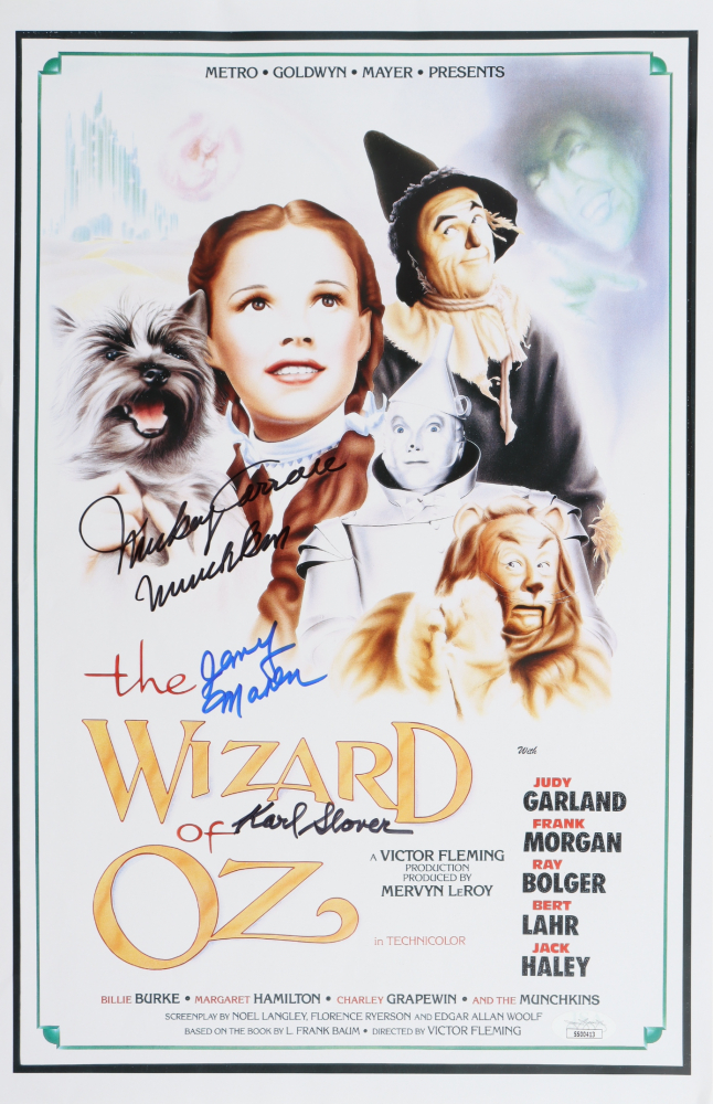 Mickey Carroll, Karl Slover & Jerry Maren Signed "The Wizard of Oz ...