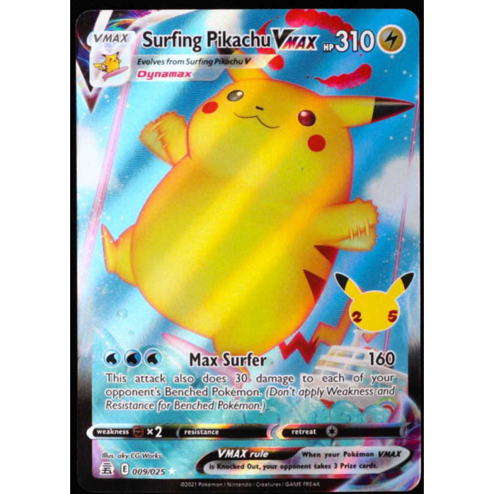 Surfing Pikachu VMAX 2021 Pokemon Celebrations #9 | Pristine Auction