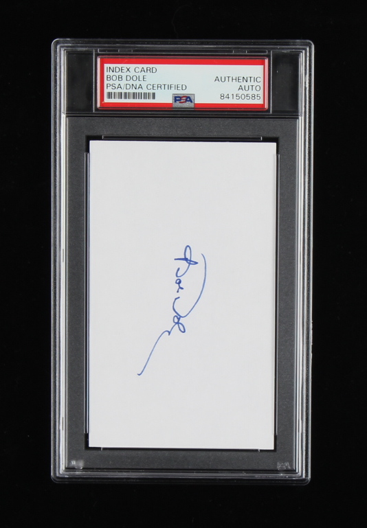 Bob Dole Signed 3x5 Index Card (PSA) | Pristine Auction