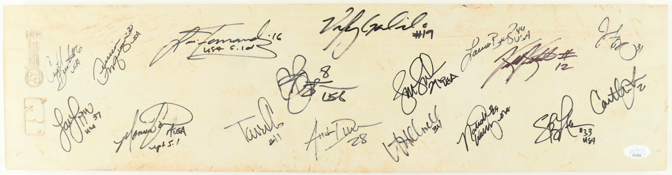 2004 Team USA Women's Softball Pitching Rubber Slat Team-Signed by (17 ...