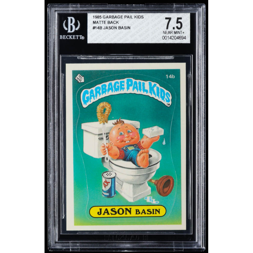 Jason Basin 1985 Garbage Pail Kids Matte Back #14b (BGS 7.5) | Pristine ...