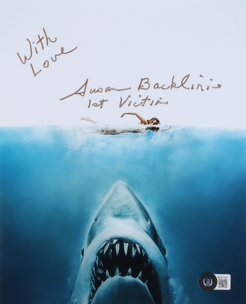 Susan Backlinie Signed "Jaws" 8x10 Photo Inscribed "1st Victim" & "With ...