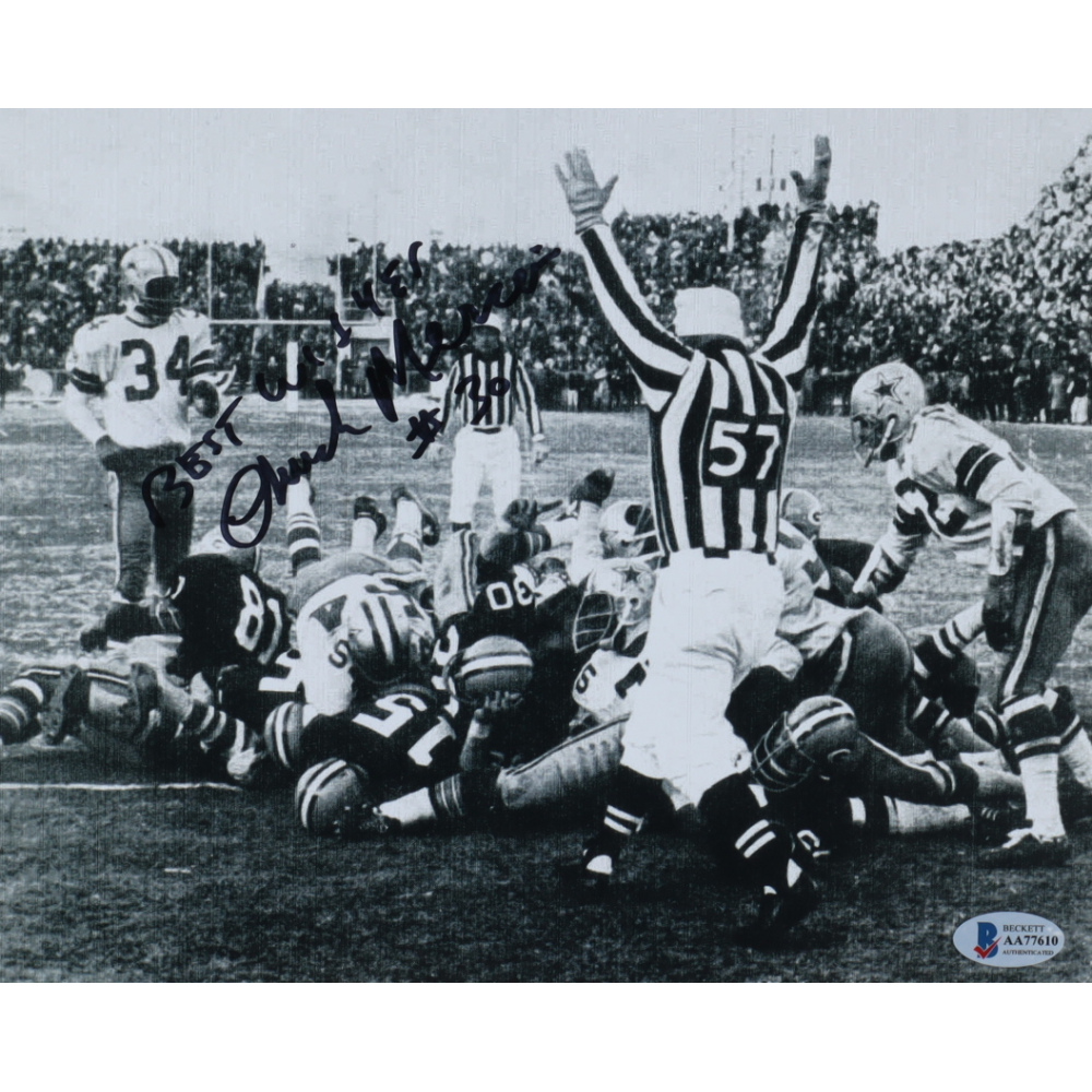 Chuck Mercein Signed Packers 8x10 Photo Inscribed "Best Wishes ...