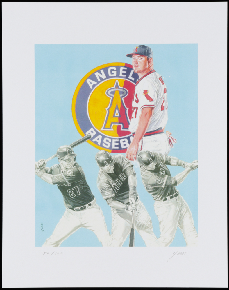 Mike Trout - Angels - John Yim 11x14 Signed Limited Edition Lithograph #/100 (PA) | Pristine Auction