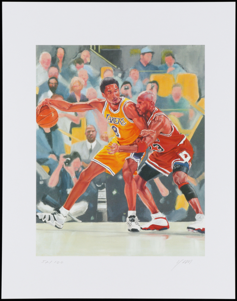 Kobe Bryant / Michael Jordon - Lakers vs. Bulls - John Yim 11x14 Signed Limited Edition ...