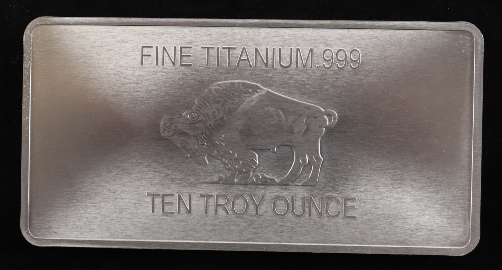 Ten Troy Ounce "Buffalo" .999 Fine Titanium Bullion Bar | Pristine Auction