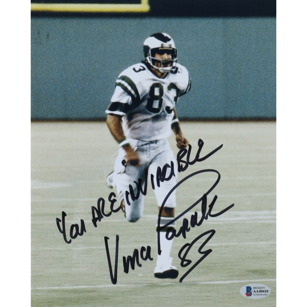 Vince Papale Signed Eagles 8x10 Photo Inscribed "You Are Invincible ...