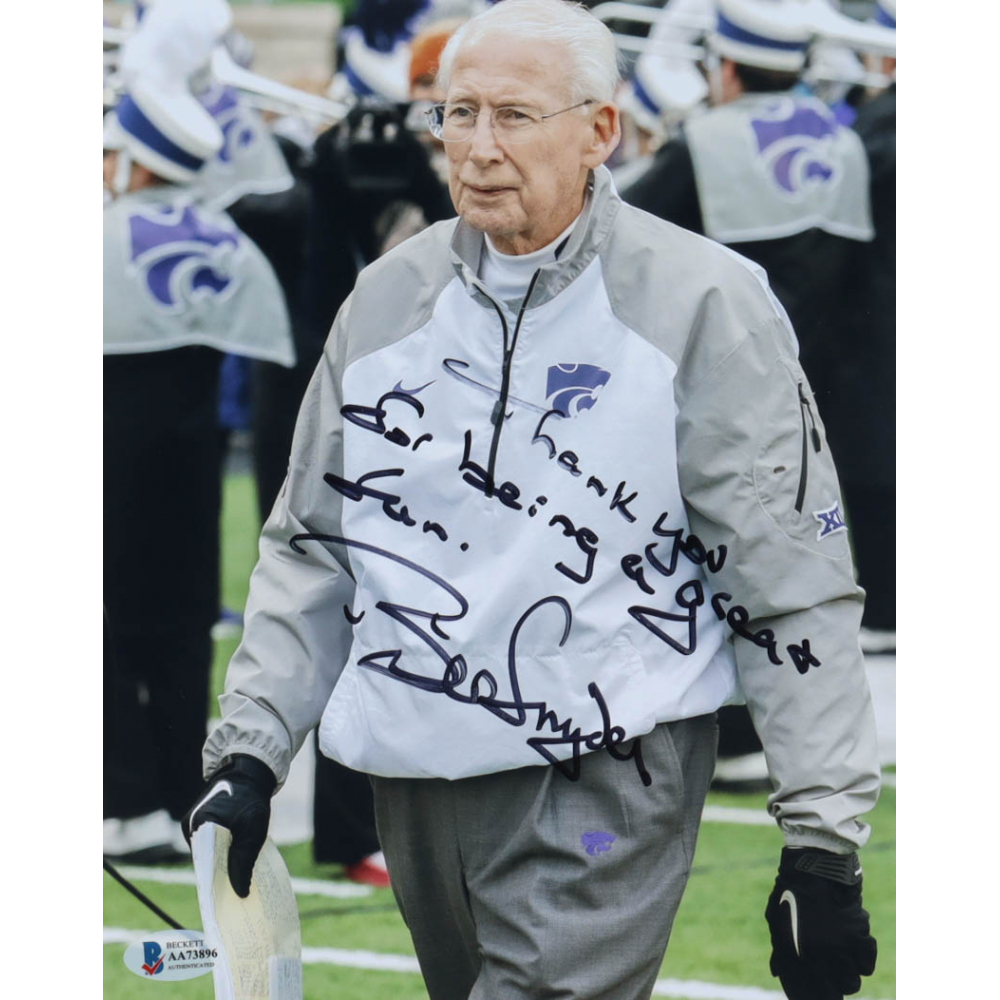 Bill Snyder Signed Kansas State Wildcats 8x10 Photo Inscribed "Thank ...