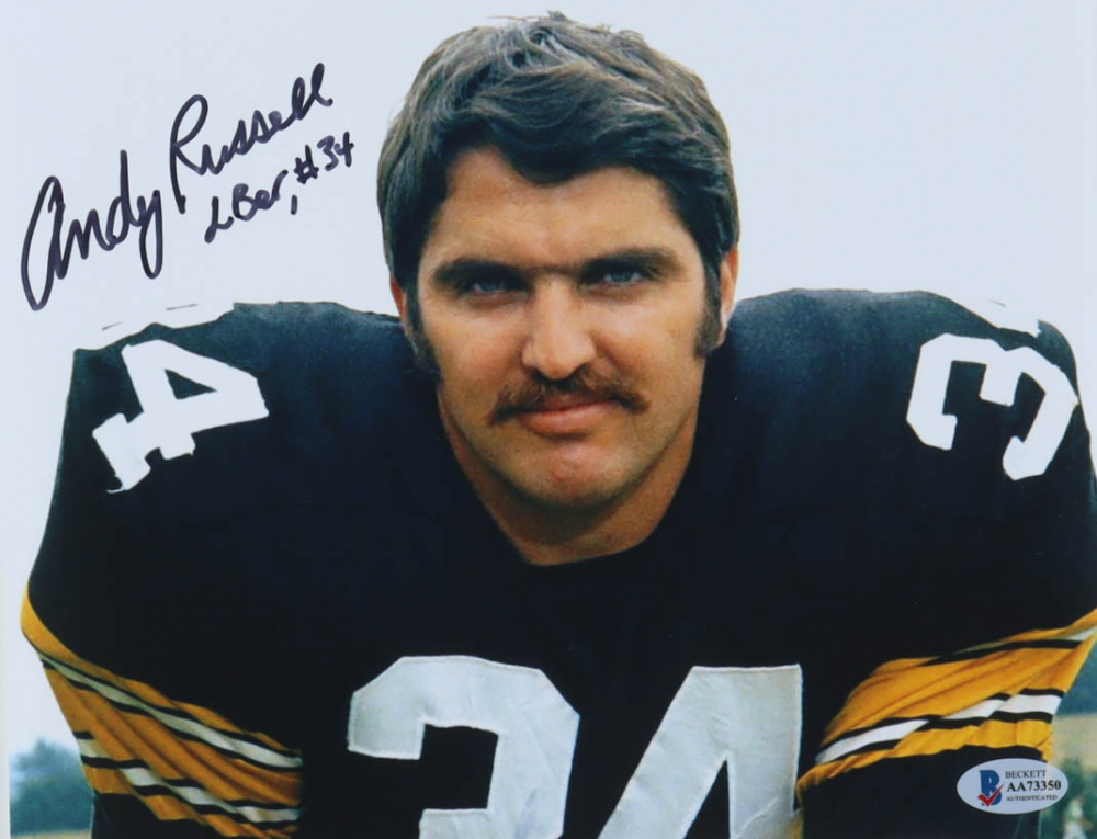 Andy Russell Signed Steelers 8x10 Photo Inscribed "LBer" (Beckett ...