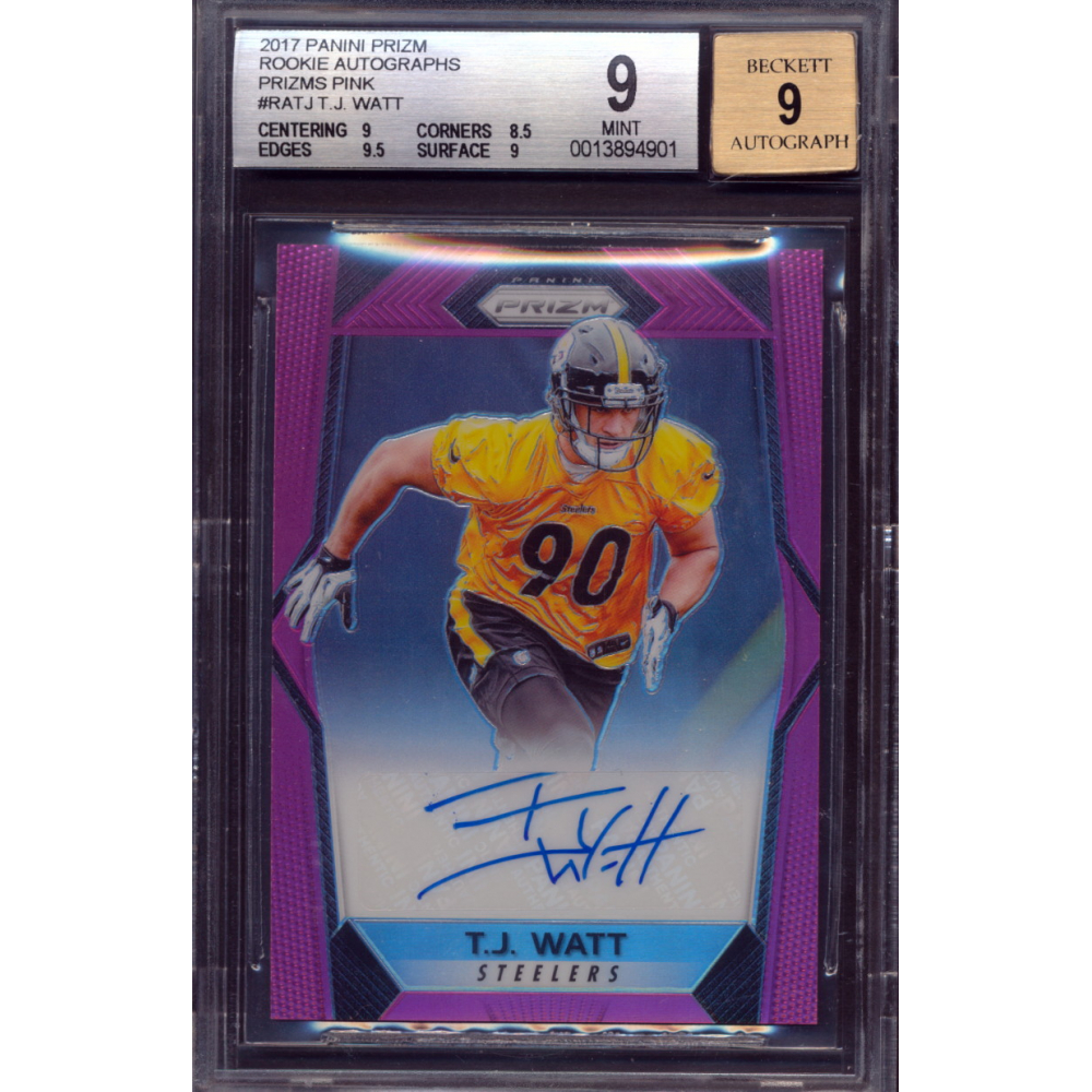 T.J. Watt Signed Panini Prizm Rookie Autographs Prizms Pink #RATJ RC ...