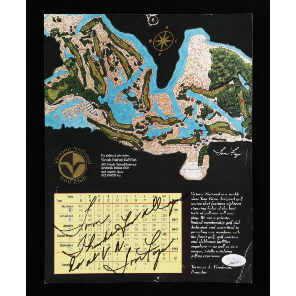 Tom Fazio Signed Victoria National Golf Club Course Map 8x10 Photo ...
