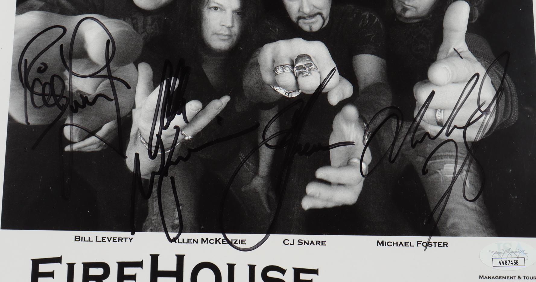 FireHouse 16x18 Custom Framed Photo Display Signed by (4) with Bill Leverty, Allen McKenzie, CJ ...