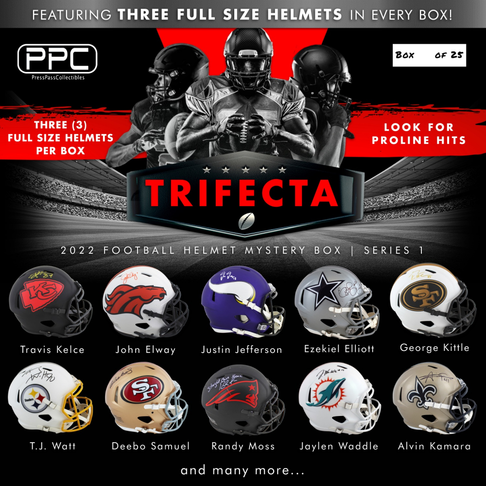 Press Pass Collectibles 2022 Trifecta Full - Size Helmet Mystery Box ...