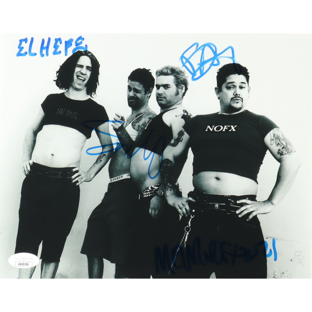 NOFX 8x10 Photo Band-Signed by (4) with El Hefe, Fat Mike, Smelly ...