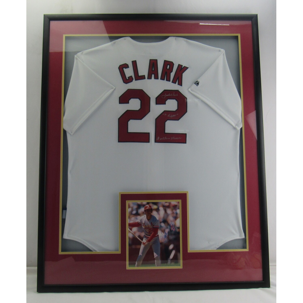 Jack Clark Twice-Signed Cardinals 33x41 Custom Framed Jersey Display ...
