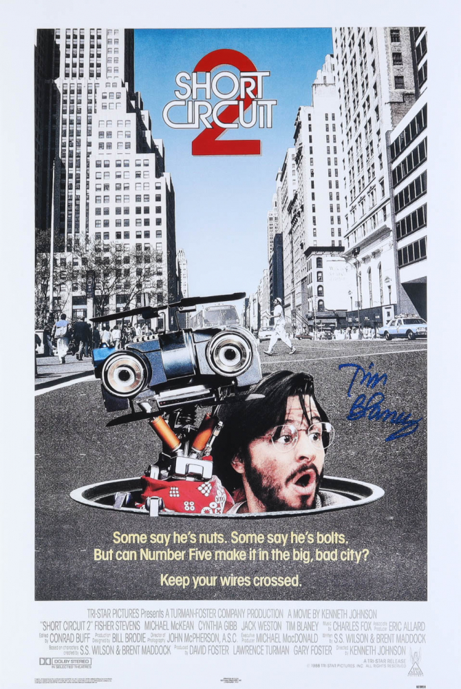 Tim Blaney Signed "Short Circuit 2" 11x17 Movie Poster (AutographCOA ...