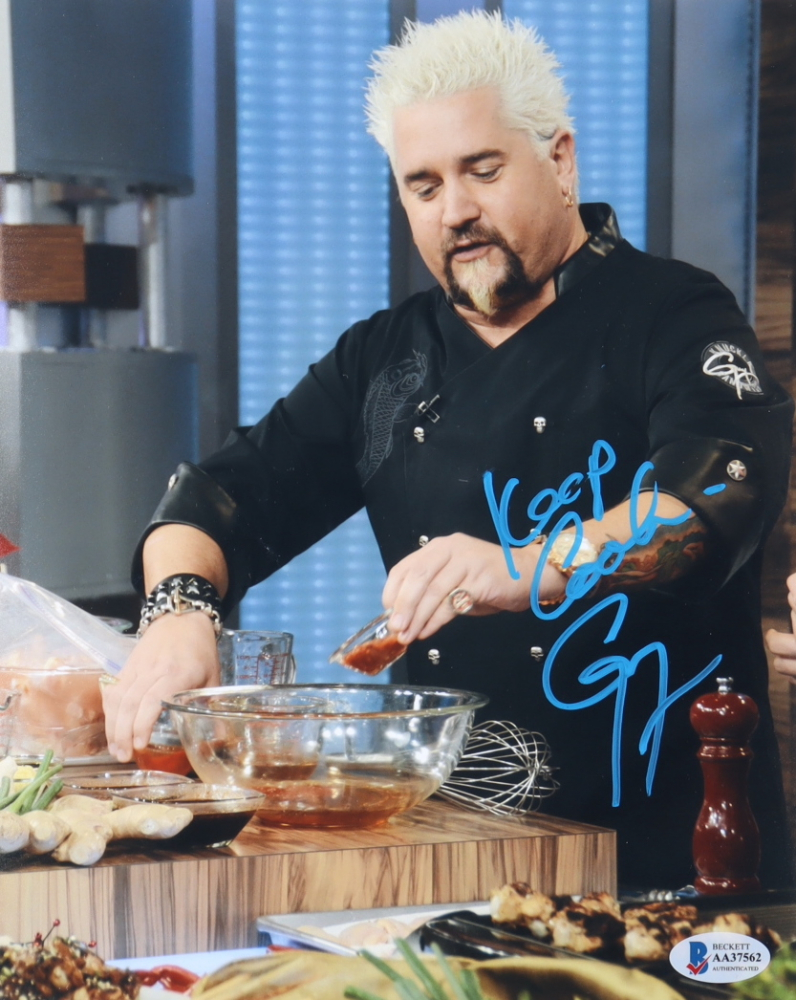 Guy Fieri Signed 8x10 Photo Inscribed "Keep Cool" (Beckett) | Pristine ...