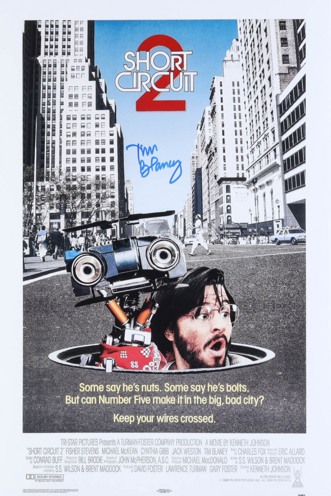 Tim Blaney Signed "Short Circuit 2" 11x17 Movie Poster (AutographCOA ...